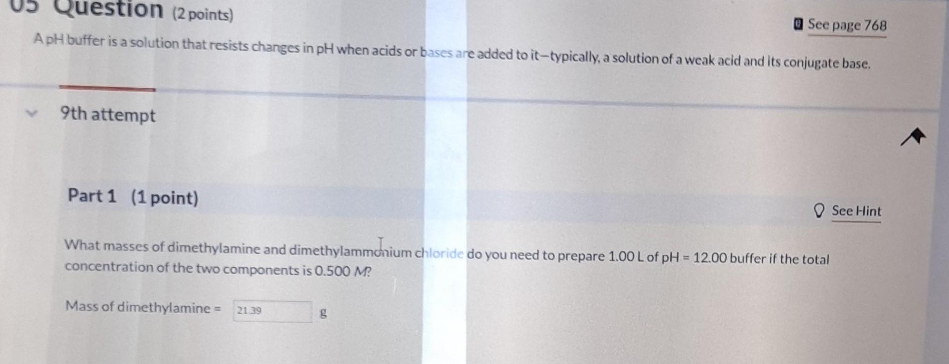 Solved A pH buffer is a solution that resists changes in pH | Chegg.com
