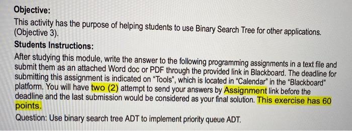Solved Objective: This activity has the purpose of helping | Chegg.com