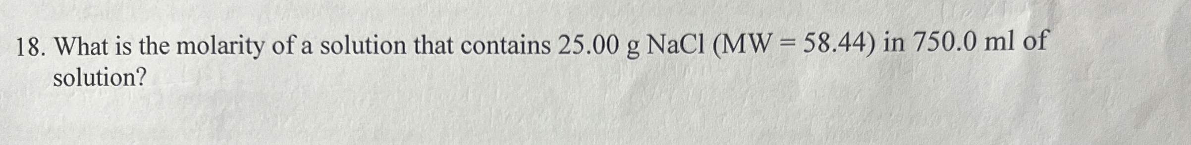 Solved What is the molarity of a solution that contains | Chegg.com