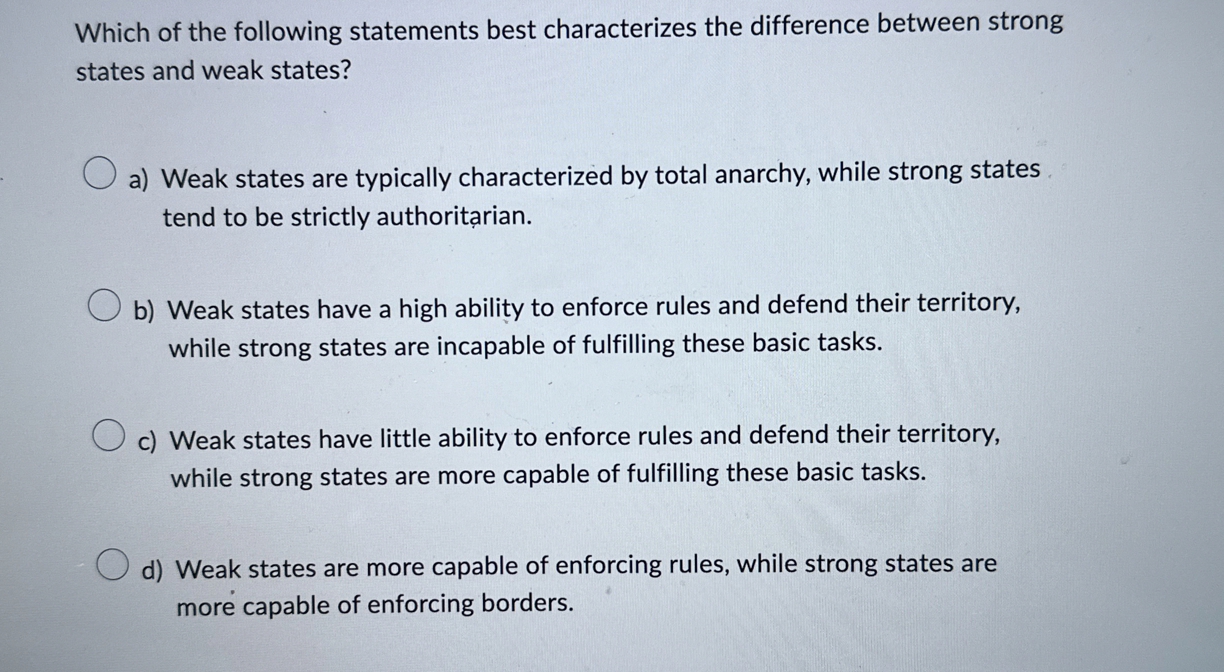 Which of the following statements best characterizes | Chegg.com