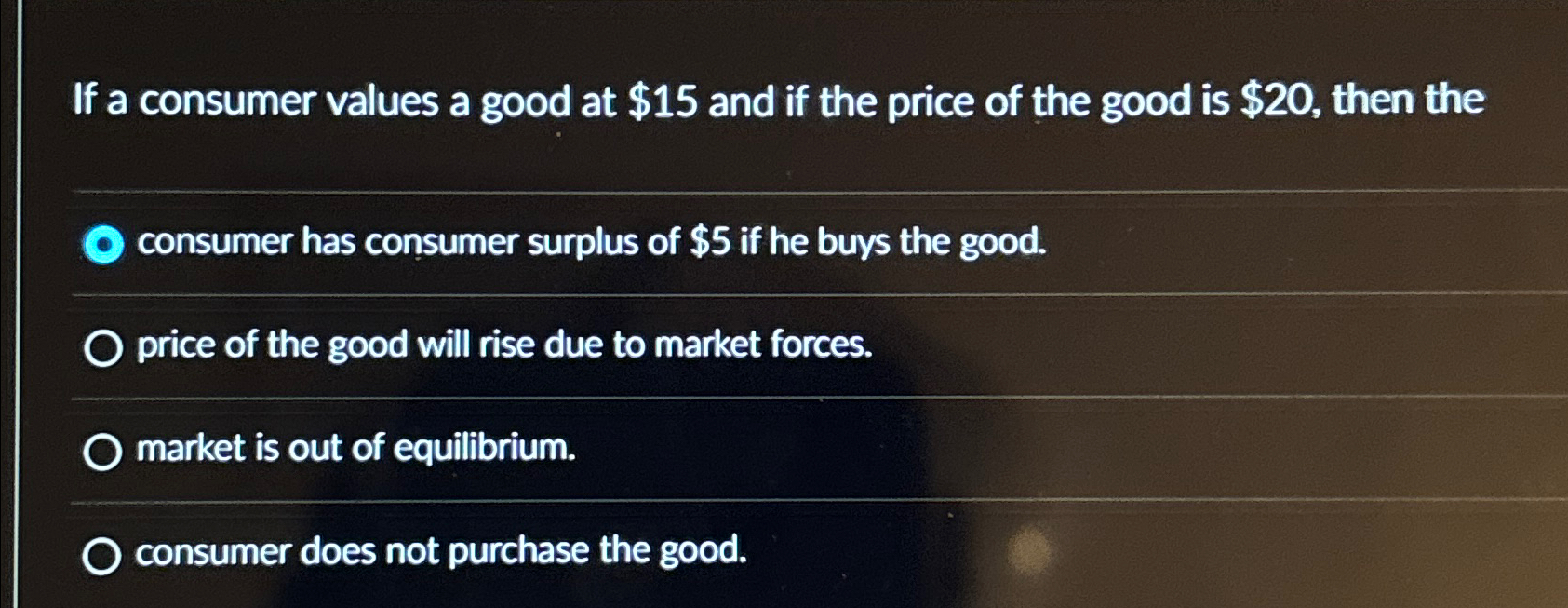Solved If a consumer values a good at $15 ﻿and if the price | Chegg.com