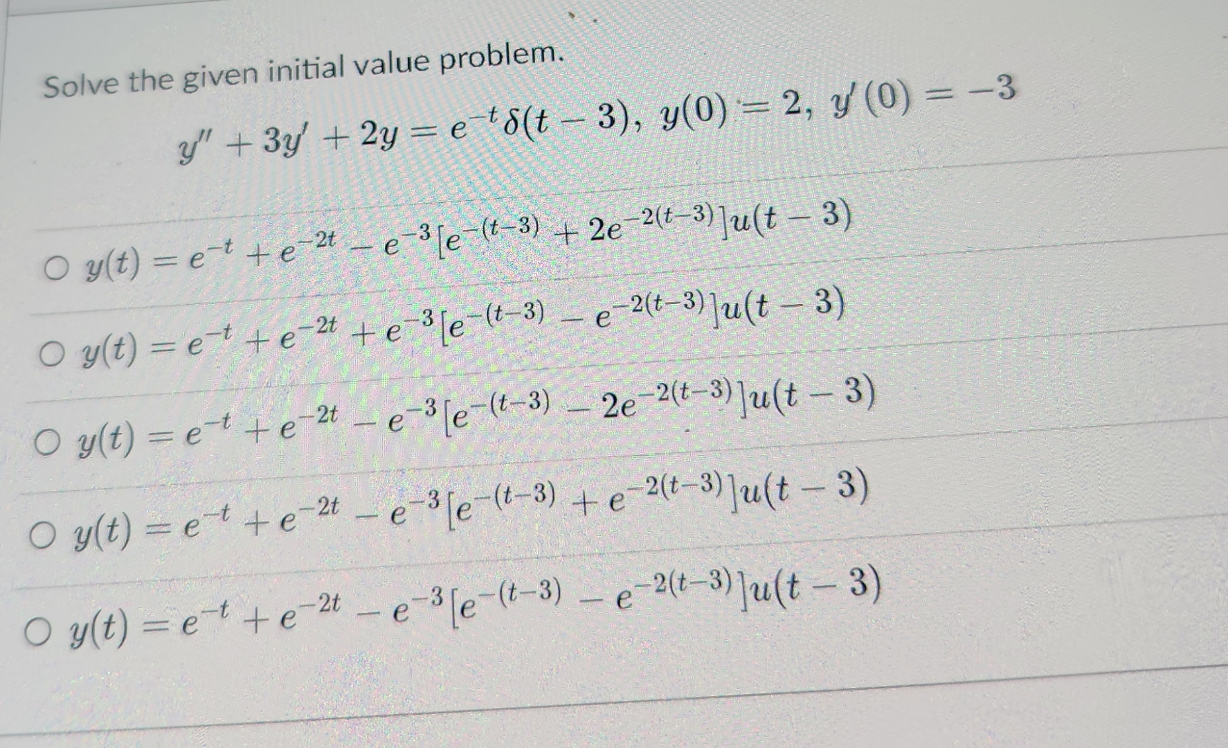 Solved Solve The Given Initial Value