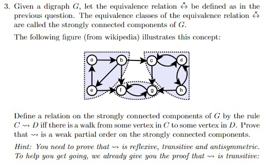 3. Given a digraph G, let the equivalence relation # | Chegg.com
