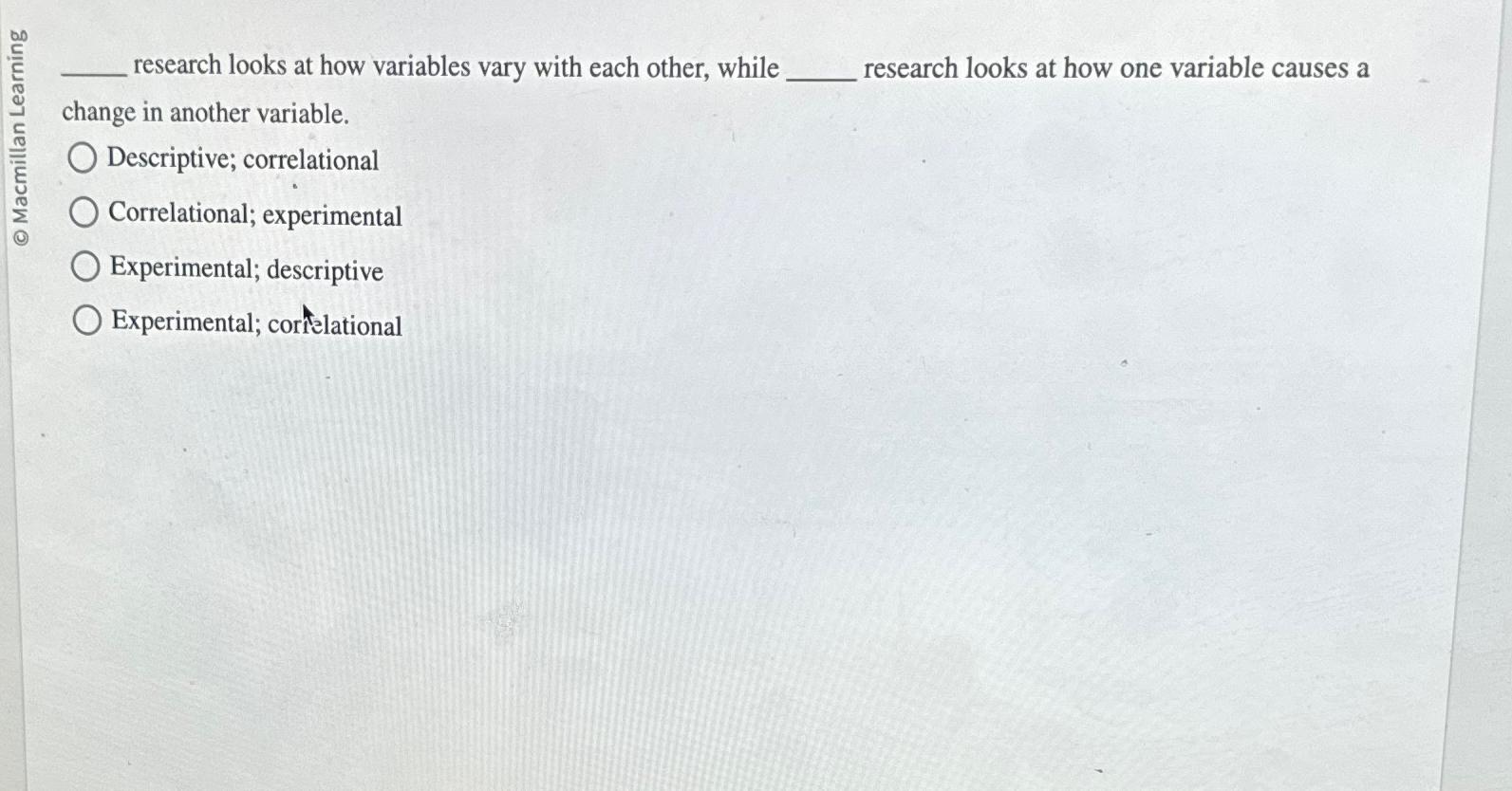 Solved research looks at how variables vary with each other, | Chegg.com