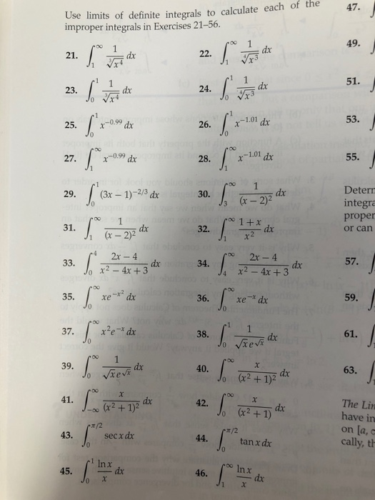 Solved Use limits of definite integrals to calculate each of | Chegg.com