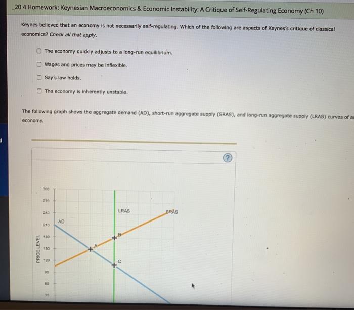 Solved 20 4 Homework: Keynesian Macroeconomics & Economic | Chegg.com