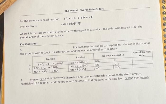 Solved For the generic chemical reaction: a A+b B→dD+eE the | Chegg.com