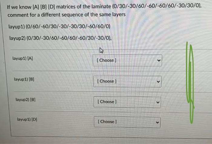 Solved If we know [A][B][D] matrices of the laminate | Chegg.com