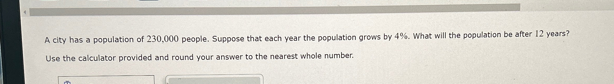 Solved A city has a population of 230,000 ﻿people. Suppose | Chegg.com