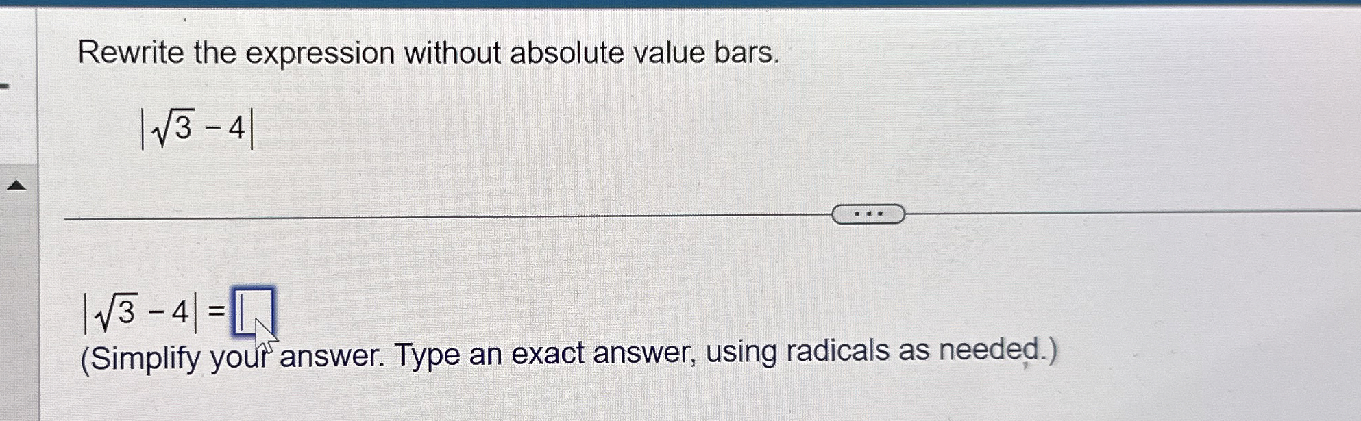 Solved Rewrite the expression without absolute value | Chegg.com