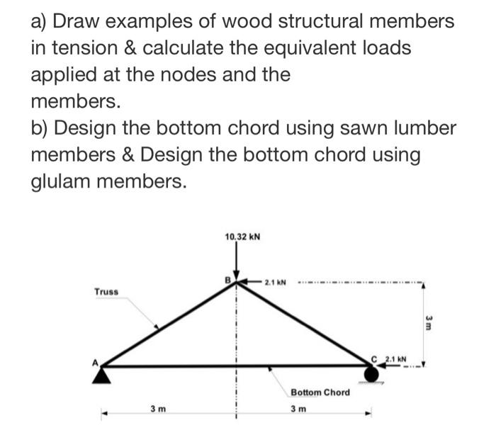 Solved a) Draw examples of wood structural members in | Chegg.com