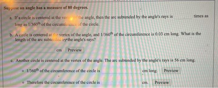 Solved Suppose an angle has a measure of 80 degrees. a. If a | Chegg.com