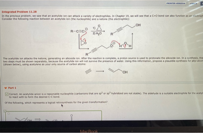 Solved PRINTER VERSION 4 BACK Integrated Problem 11.28 In | Chegg.com