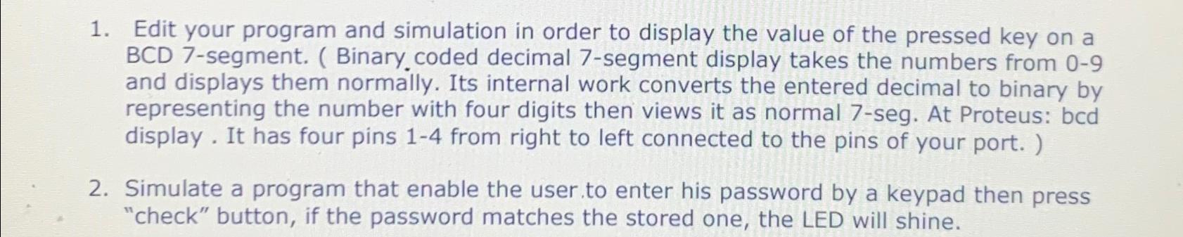 Solved Edit your program and simulation in order to display | Chegg.com