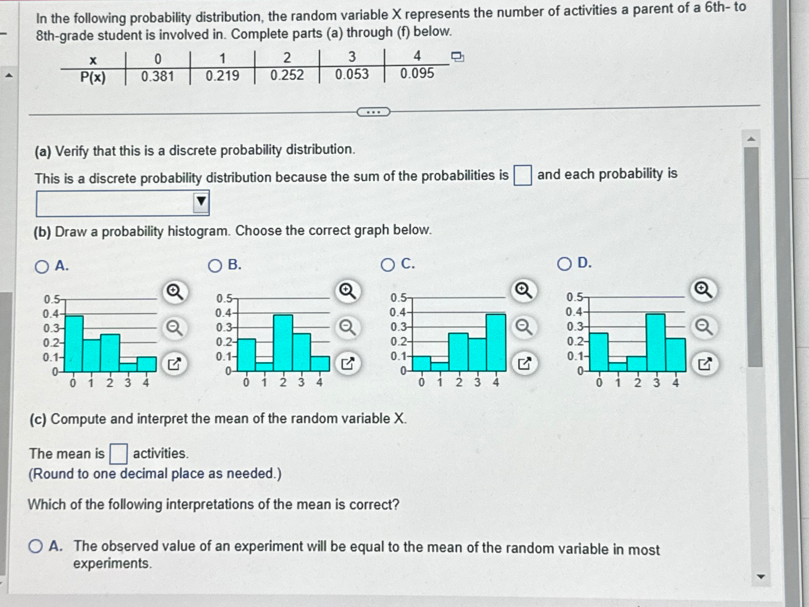 Solved In the following probability distribution, the random | Chegg.com