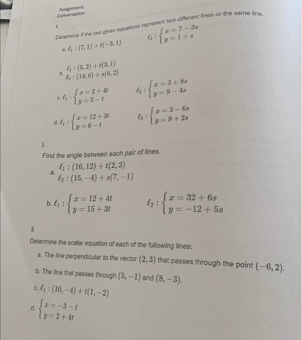 Solved ignment rsation Determine if the two given equations | Chegg.com