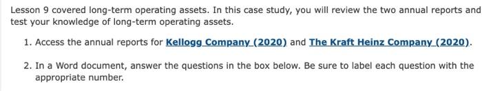 Lesson 9 covered long-term operating assets. In this | Chegg.com