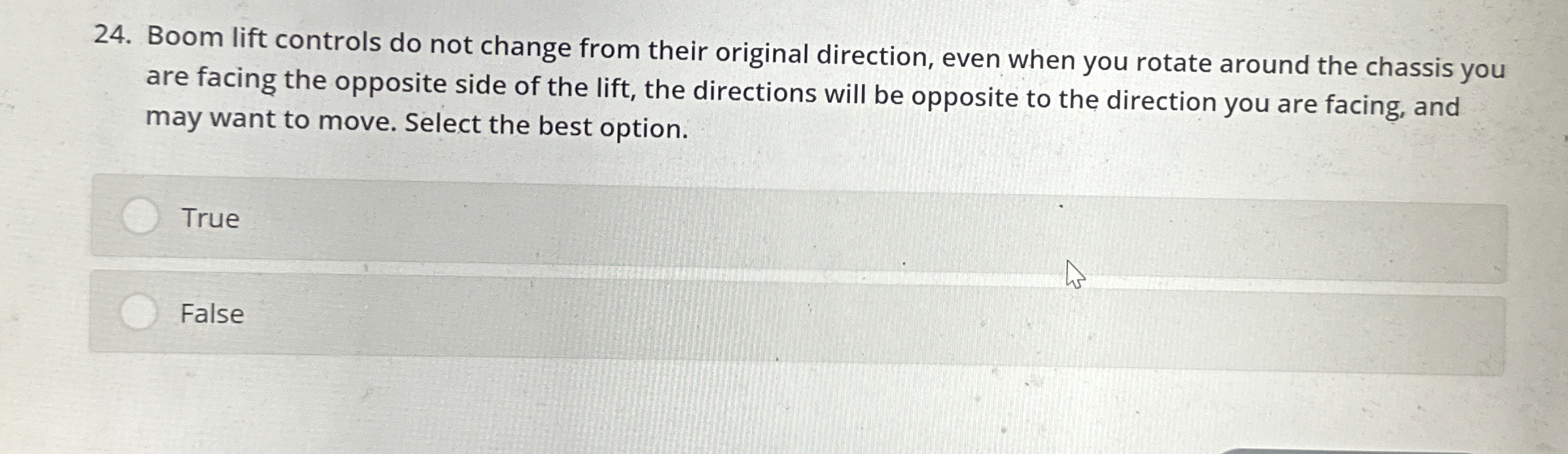 Solved Boom lift controls do not change from their original | Chegg.com