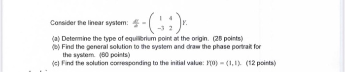 Solved Consider the linear system: - " -32" (a) Determine | Chegg.com