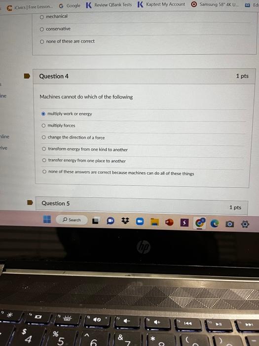 Solved 5 N⋅m2 is equivalent to 5 J True False Question 2 | Chegg.com