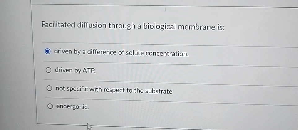 Solved Facilitated diffusion through a biological membrane | Chegg.com