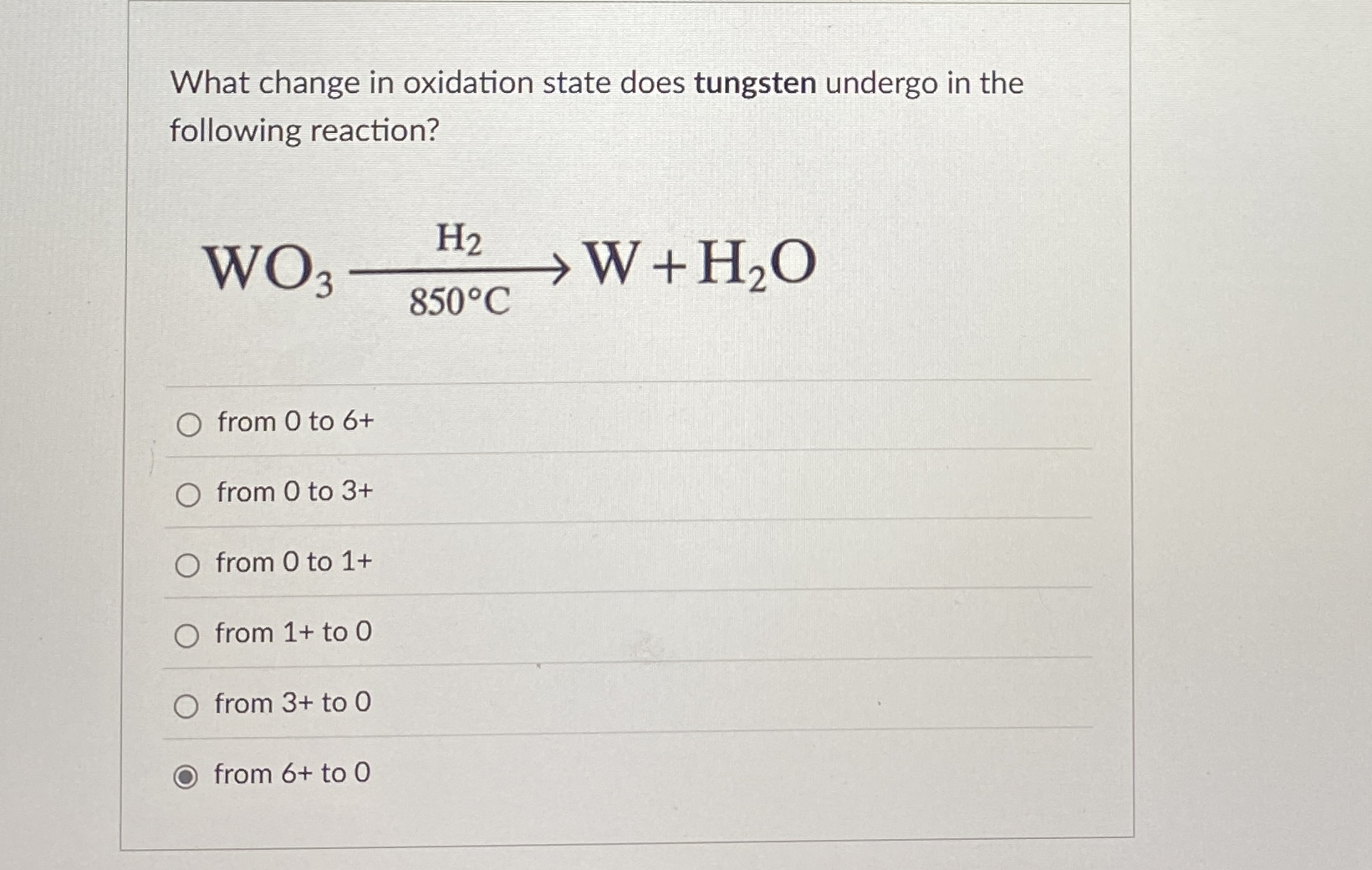 What change in oxidation state does tungsten undergo | Chegg.com