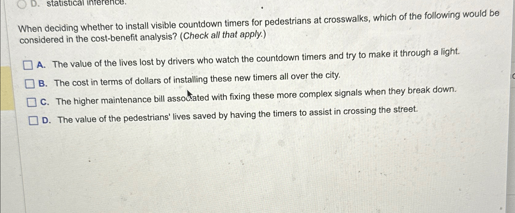 Solved When deciding whether to install visible countdown | Chegg.com