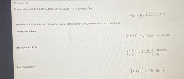 Solved Problem 5. ( 4 points) Remember that wo dotine the | Chegg.com