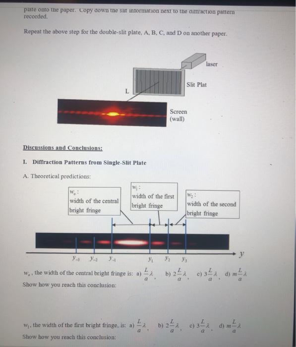 Solved Diffraction and Interference Experiment: In this lab | Chegg.com