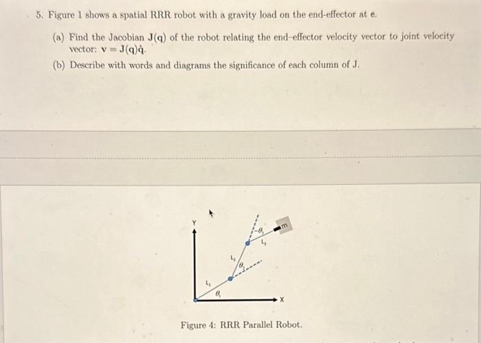 5. Figure 1 shows a spatial RRR robot with a gravity | Chegg.com