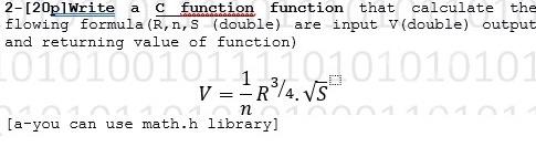 Solved 2-[20p]Write a C function function that calculate the | Chegg.com