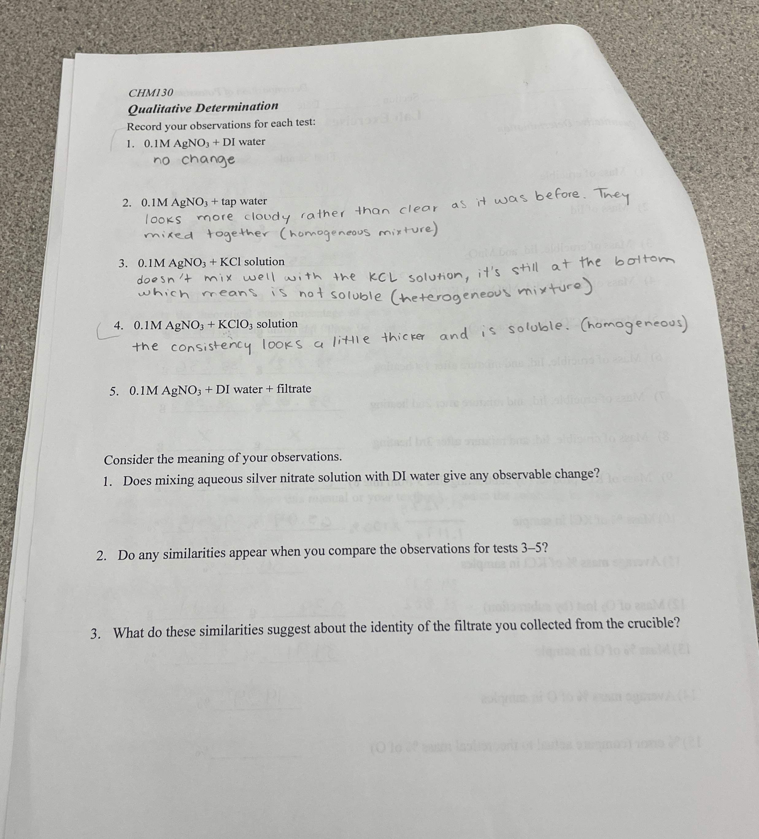 Solved CHM130Qualitative DeterminationRecord your | Chegg.com