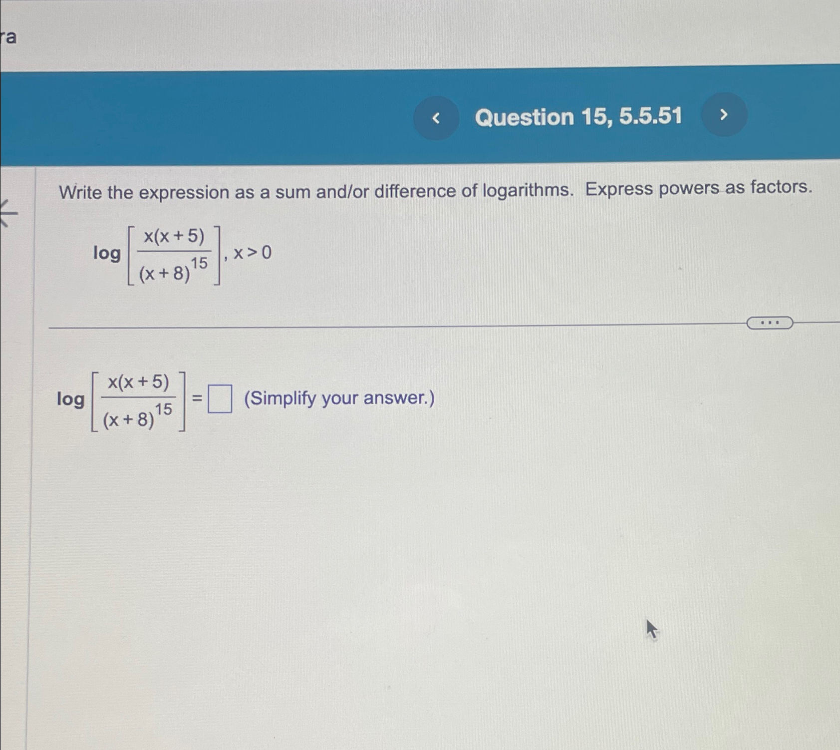 Solved Question 15, 5.5.51Write the expression as a sum | Chegg.com