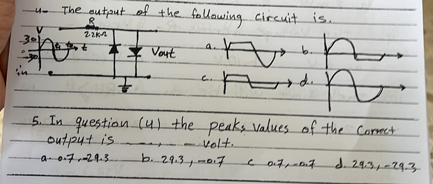 Solved u- ﻿The output of the following circuit is.a.b.5. ﻿In | Chegg.com