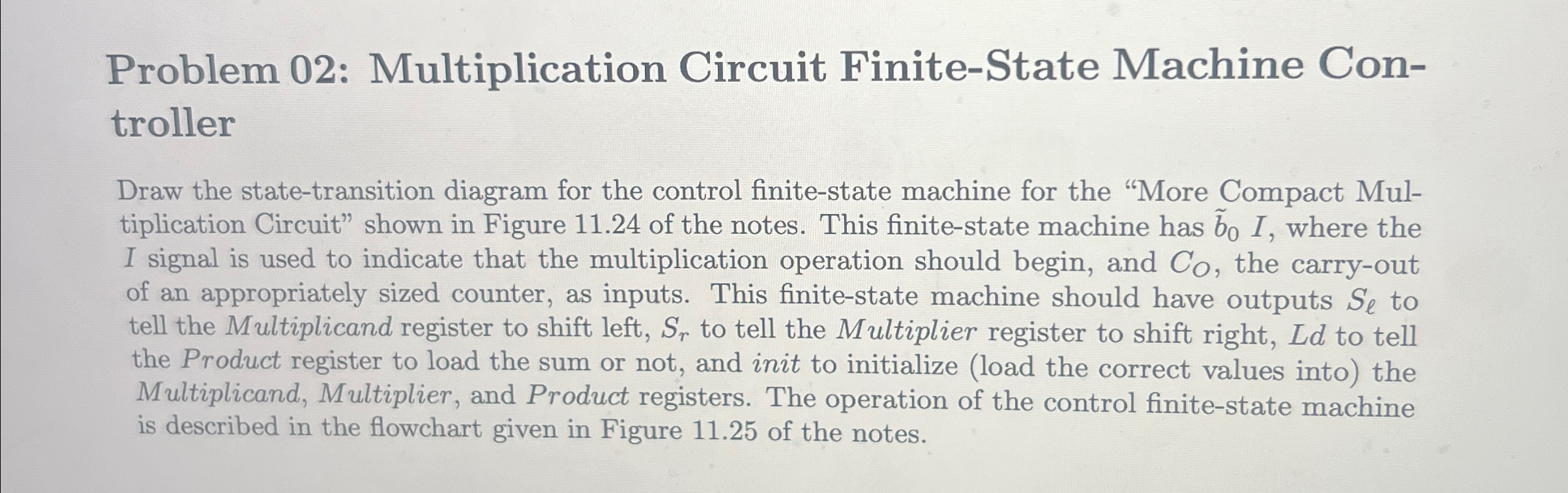 Solved Problem 02: Multiplication Circuit Finite-State | Chegg.com