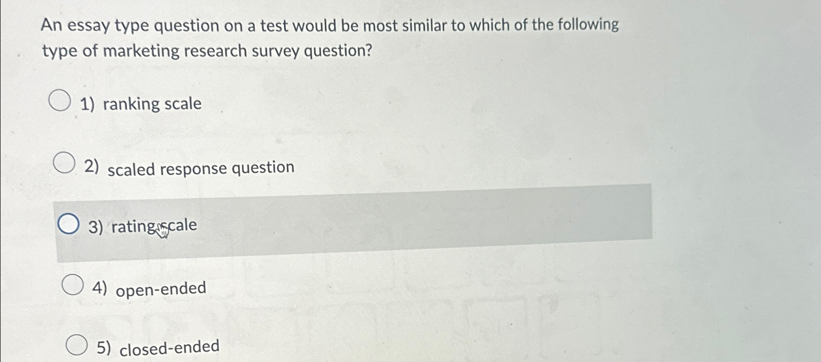 Solved An essay type question on a test would be most | Chegg.com