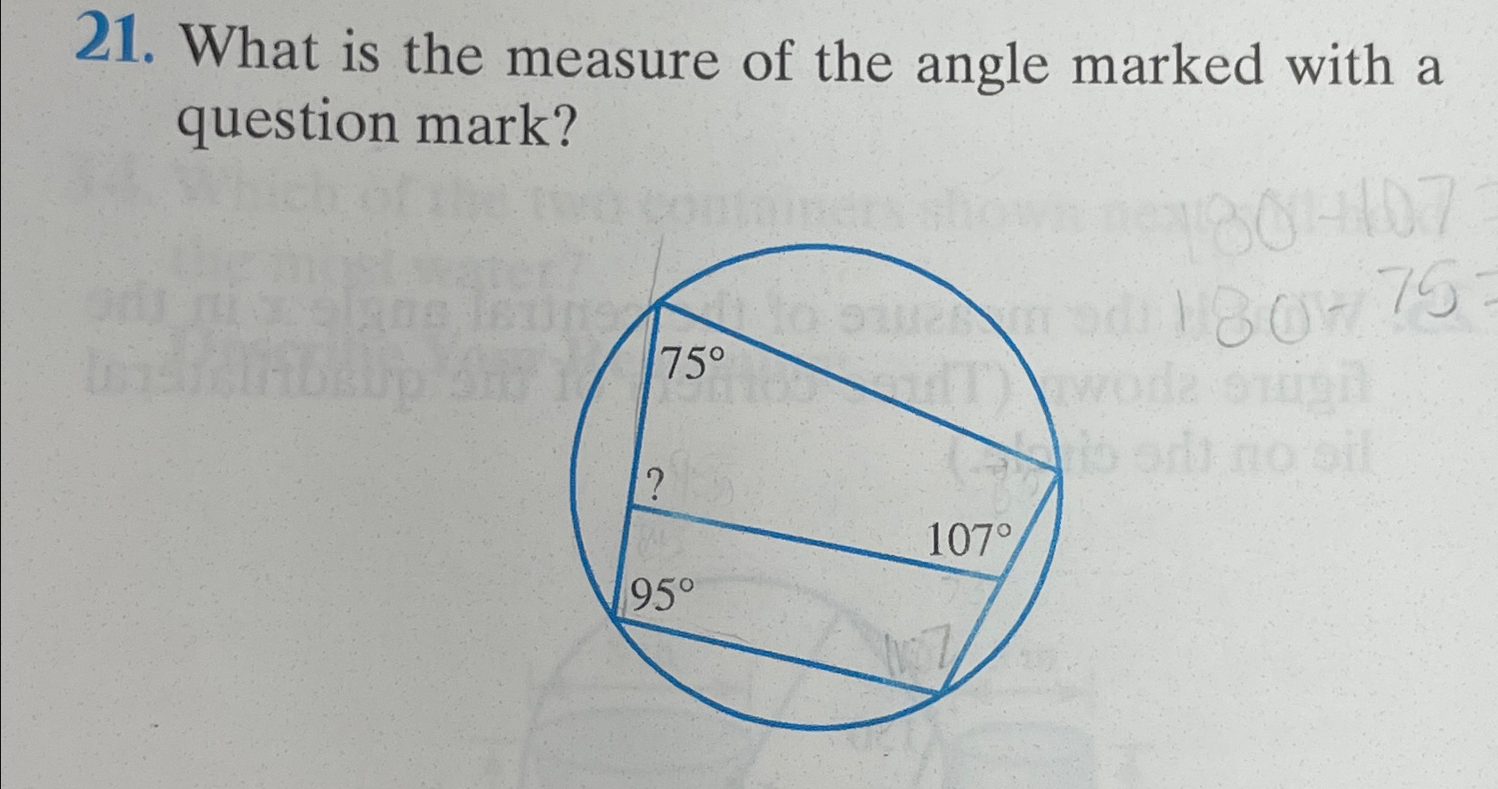 Solved What is the measure of the angle marked with a | Chegg.com