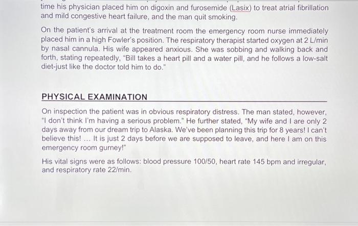 Solved Case Study Pulmonary Edema ADMITTING HISTORY A | Chegg.com