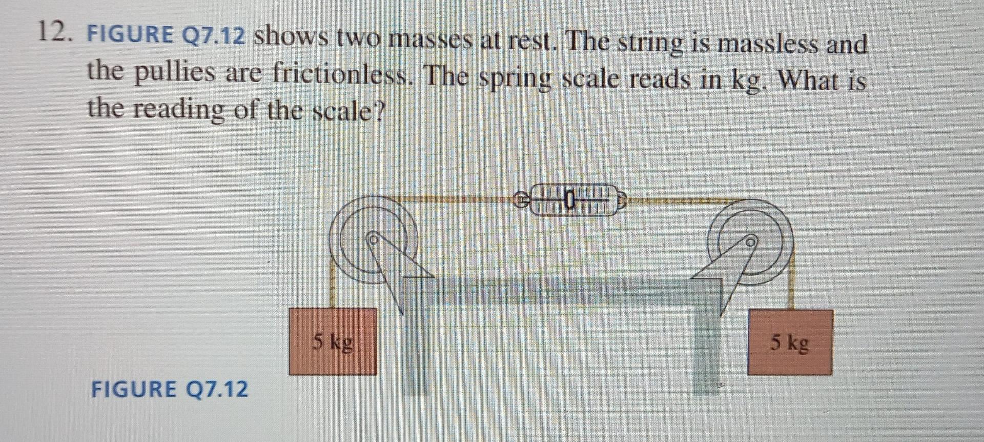 Solved 12. FIGURE Q7.12 shows two masses at rest. The string | Chegg.com