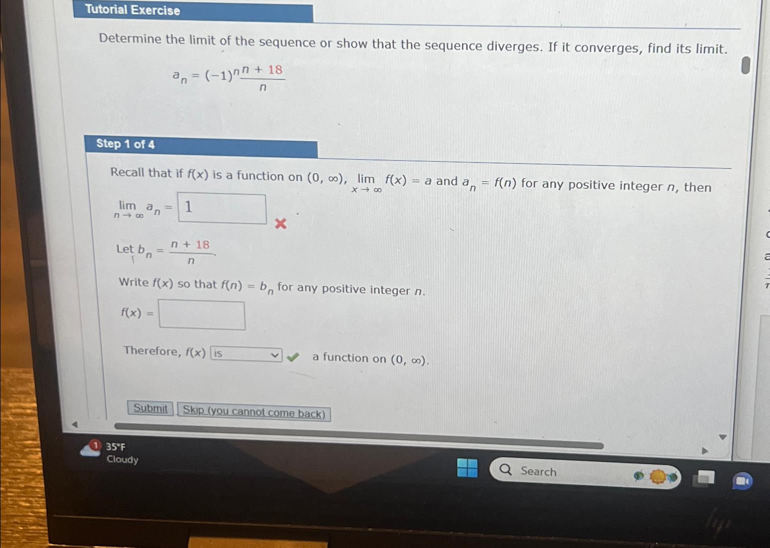 Solved Tutorial ExerciseDetermine the limit of the sequence | Chegg.com
