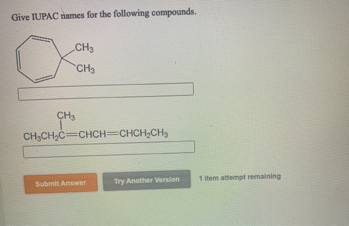 Solved Give IUPAC names for the following compounds. CH3 CH3 | Chegg.com