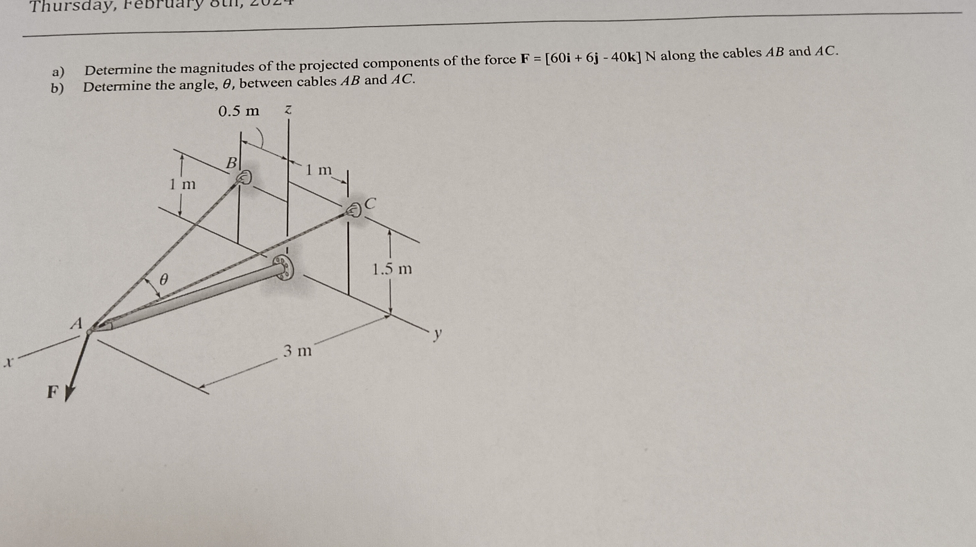 Solved A ﻿determine The Magnitudes Of The Projected