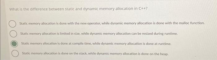Solved What Is The Difference Between Static And Dynamic