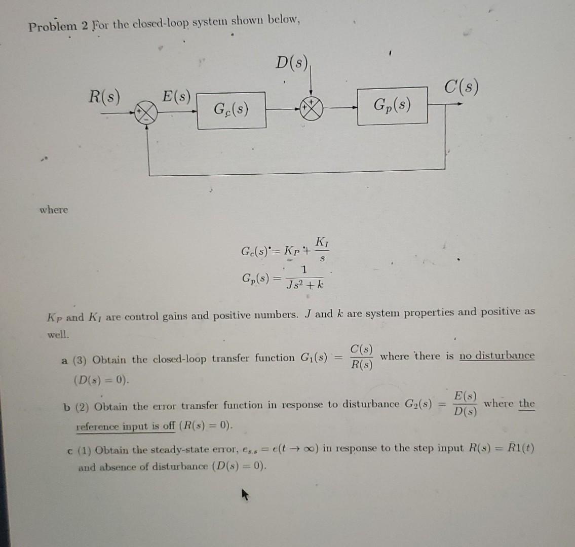 Problem 2 For the closed-loop system shown below, | Chegg.com