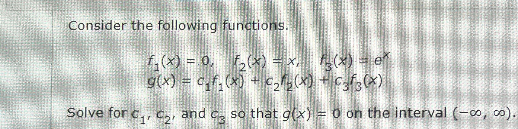 Solved Consider the following | Chegg.com