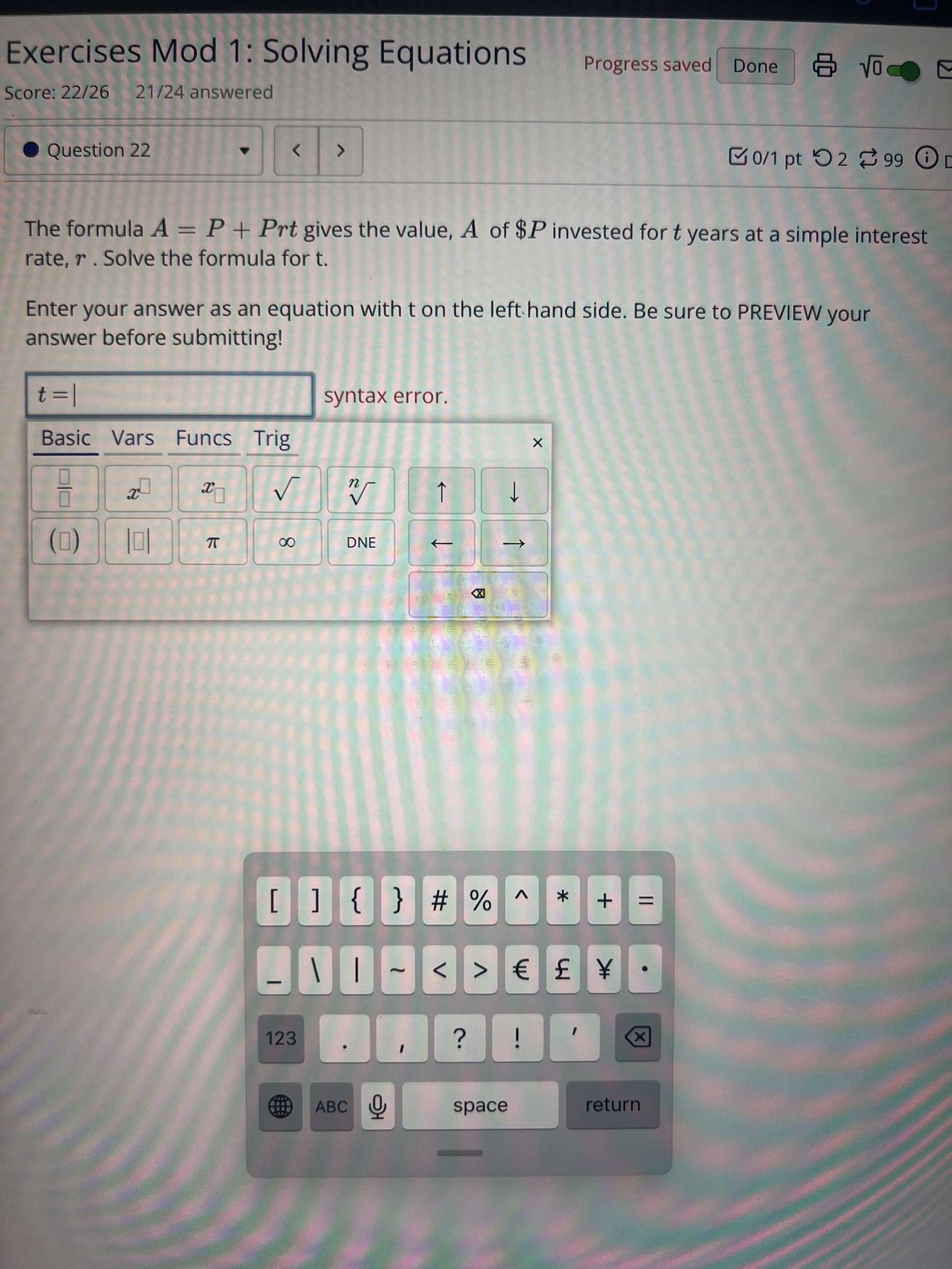 Solved Exercises Mod 1: Solving EquationsProgress | Chegg.com