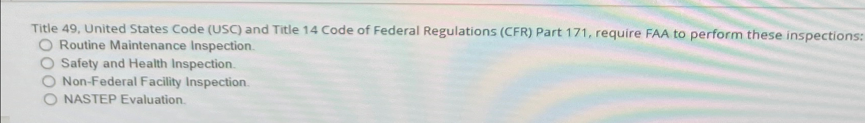 Solved Title 49, ﻿United States Code (USC) ﻿and Title 14 | Chegg.com