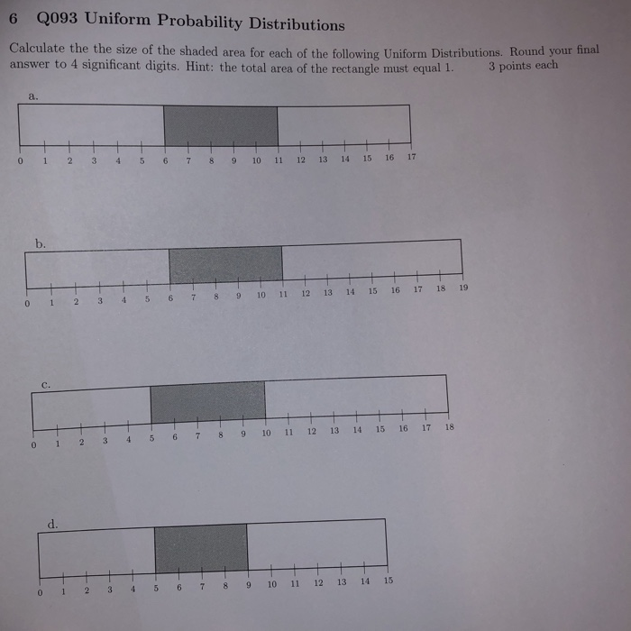 Solved 6 Q093 Uniform Probability Distributions Calculate | Chegg.com