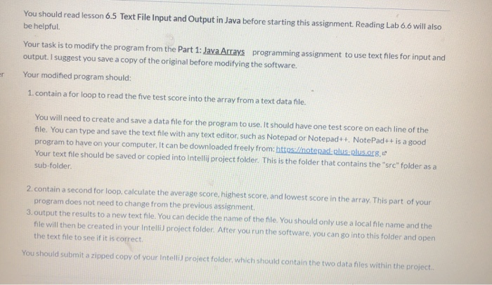 Solved You should read lesson 6.5 Text File Input and Output | Chegg.com Solved You should read lesson 6.5 Text File Input and Output | Chegg.com