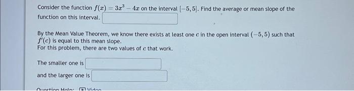 Solved Consider the function f(x)=3x3−4x on the interval | Chegg.com